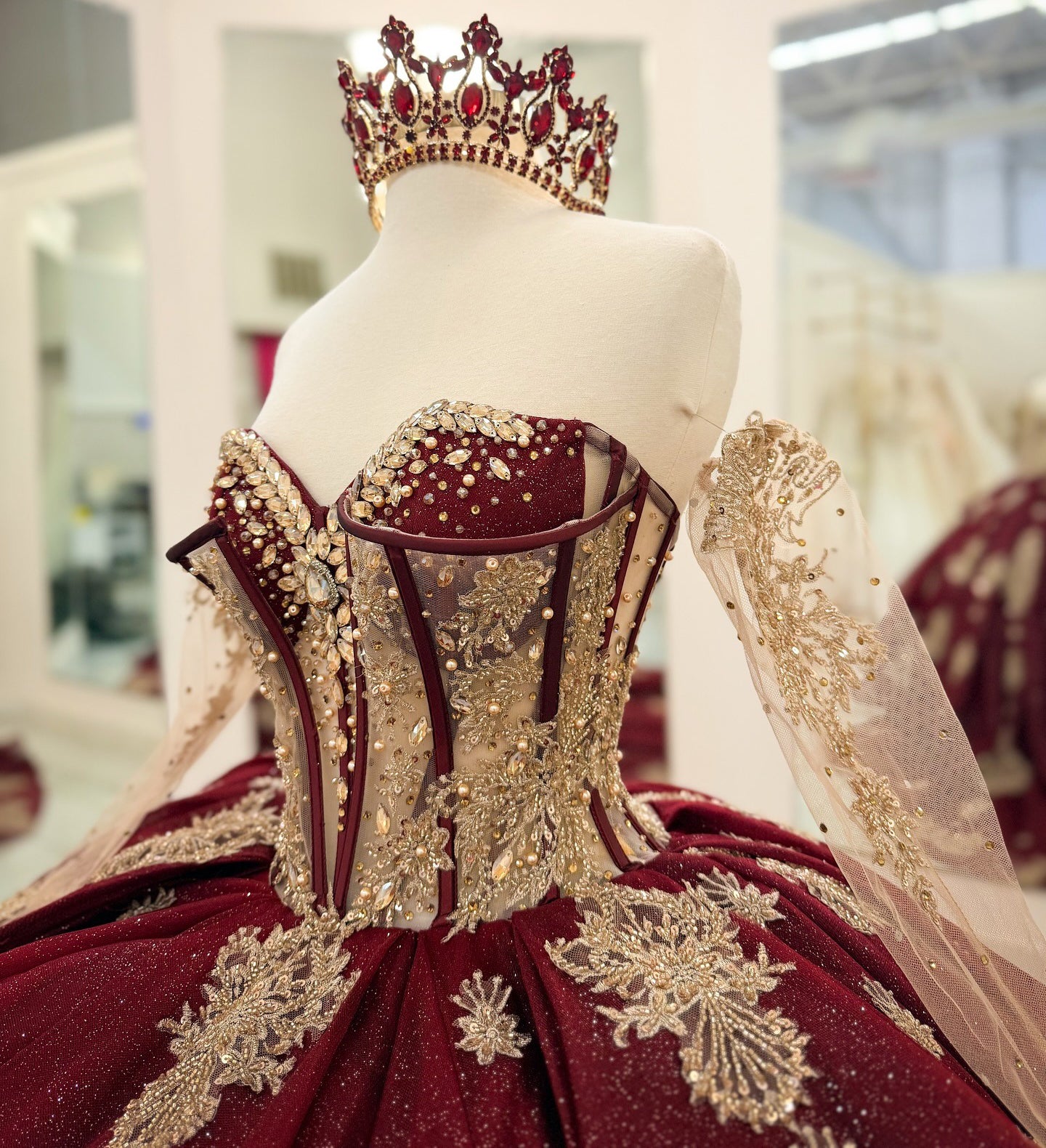 Long Sleeves Lace Appliqued Corset Sweet 16 Quinceanera Dresses for Bi ...